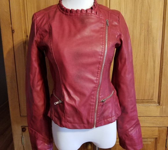 I.B. Diffusion | Jackets & Coats | Ib Diffusion Red Faux Leather Jacket | Poshmark